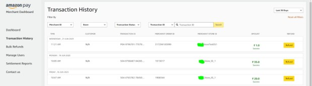 Refund Using Merchant Dashboard - DQR Integration with POS Machines